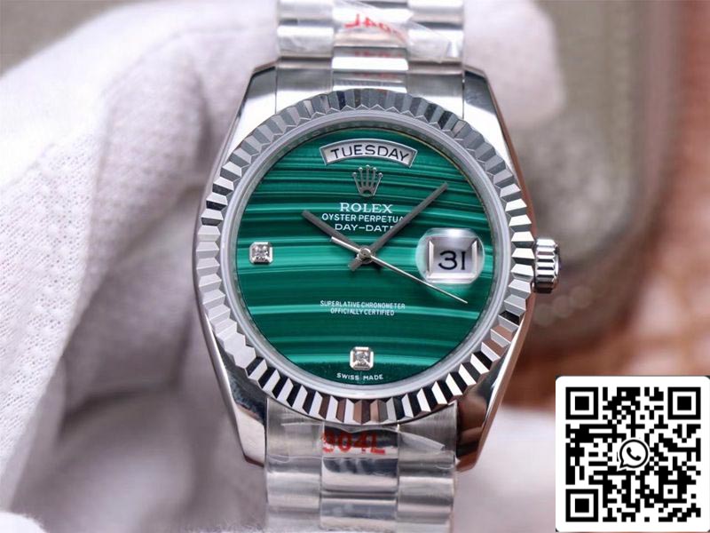 Rolex Day Date President 18038 1:1 Best Edition Malachite Green Diamon ...