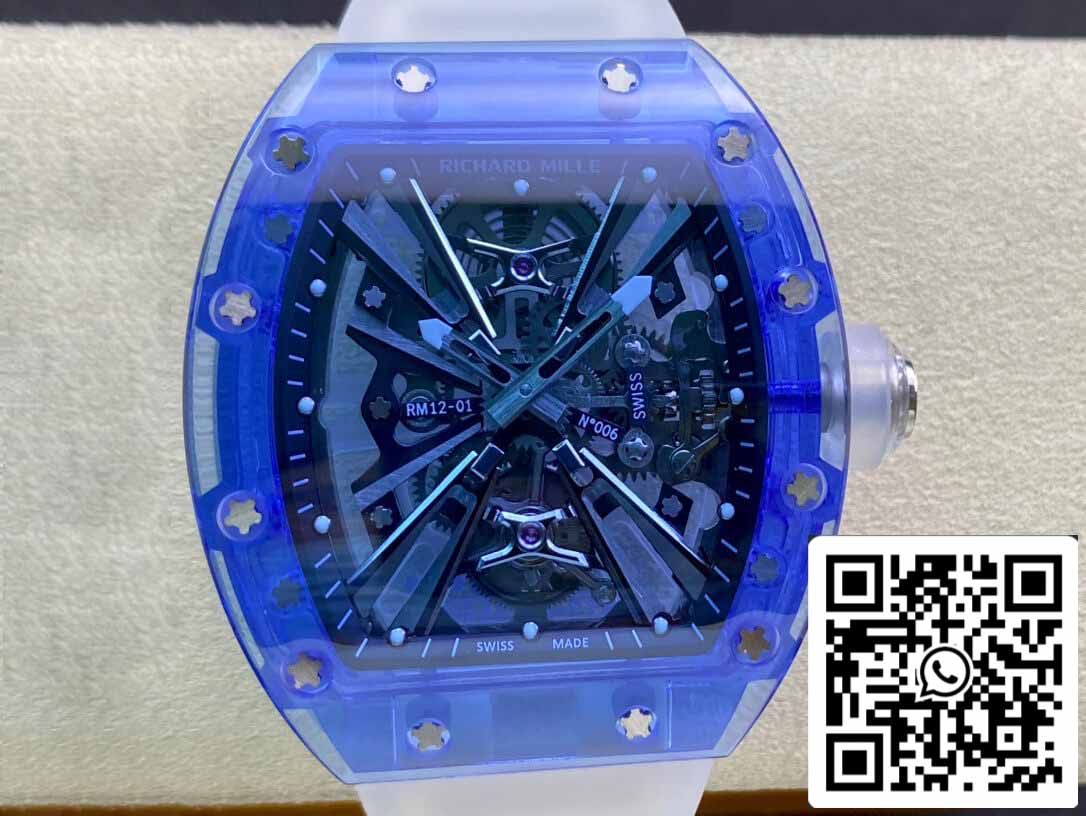 Richard Mille RM12-01 1:1 Best Edition RM Factory Tourbillon Sapphire ...