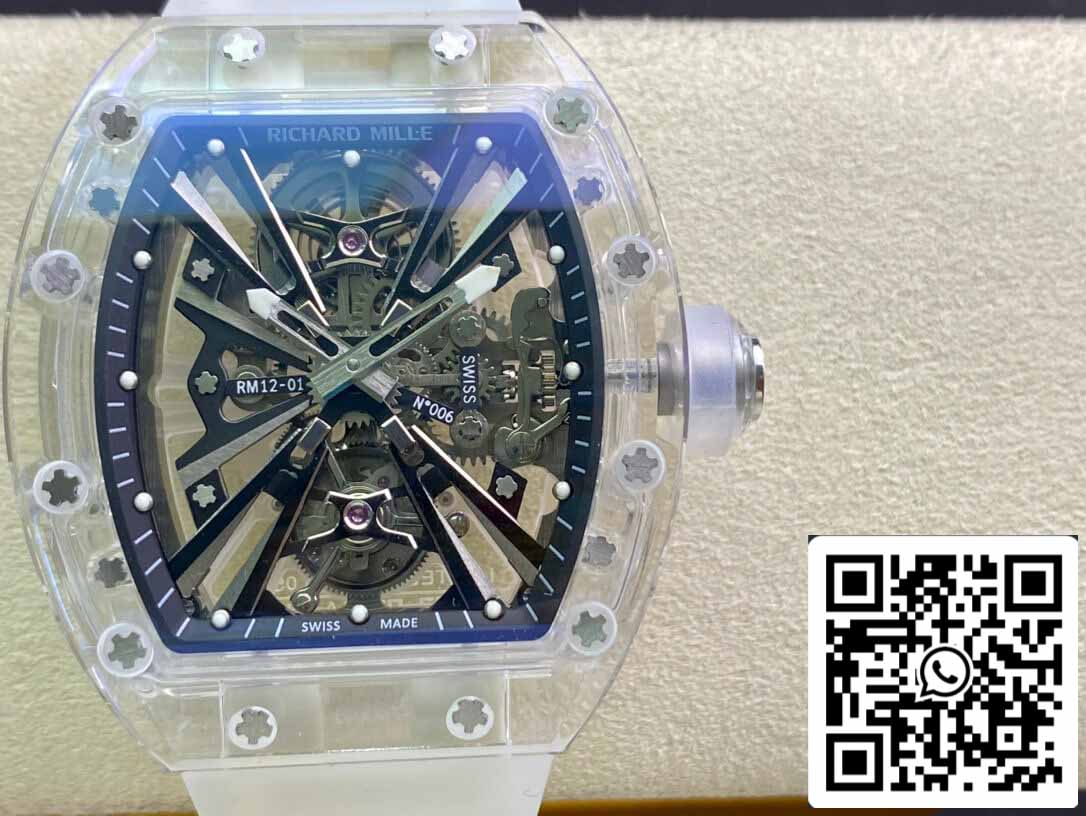Richard Mille RM12-01 1:1 Best Edition RM Factory Tourbillon Transpare ...