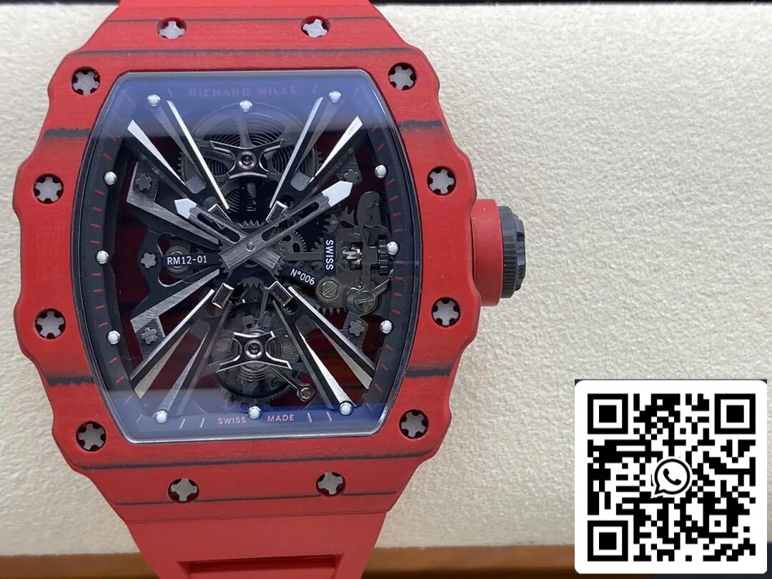 Richard Mille RM12-01 Tourbillon 1:1 Best Edition RM Factory Red Rubbe ...