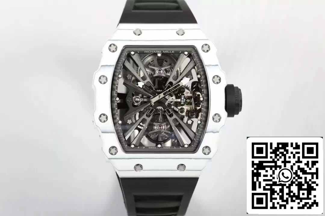 Richard Mille RM12-01 Tourbillon 1:1 Best Edition RM Factory Black Rub ...