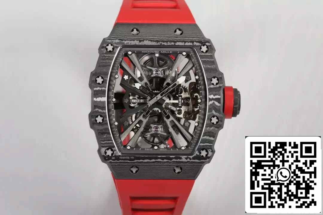Richard Mille RM12-01 Tourbillon 1:1 Best Edition RM Factory Carbon Fi ...