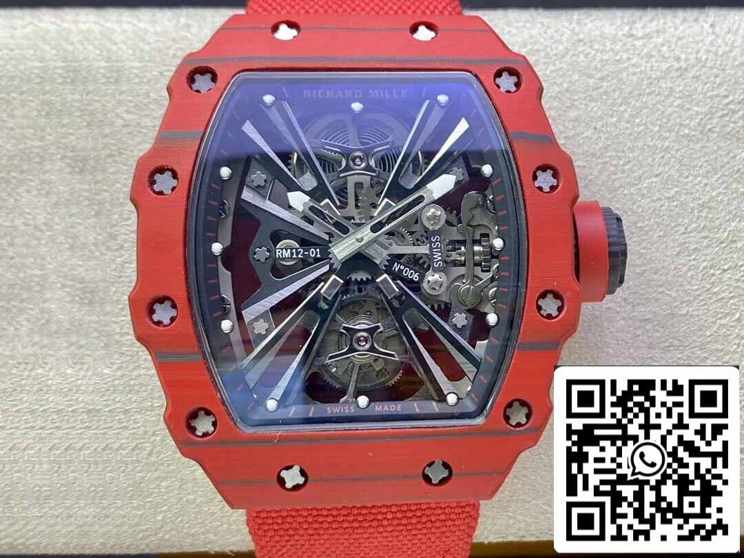 Richard Mille RM12-01 Tourbillon 1:1 Best Edition RM Factory Red Carbo ...
