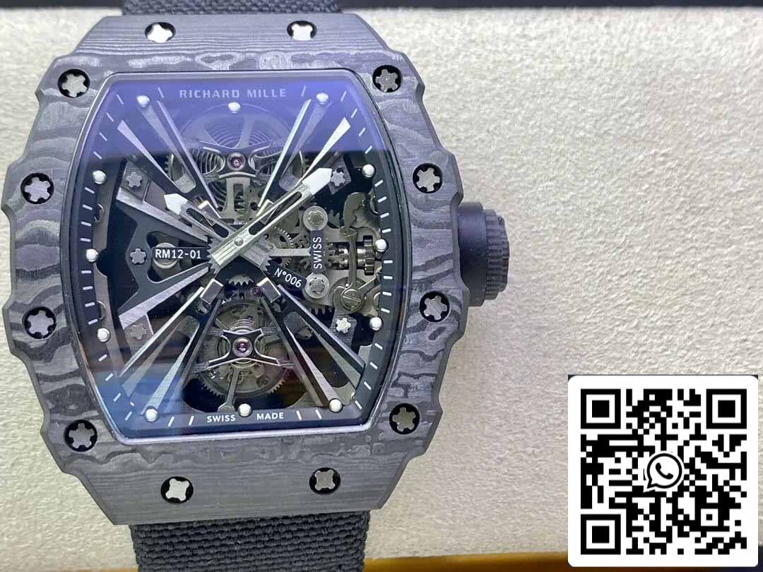 Richard Mille RM12-01 1:1 Best Edition RM Factory Tourbillon Skeleton ...