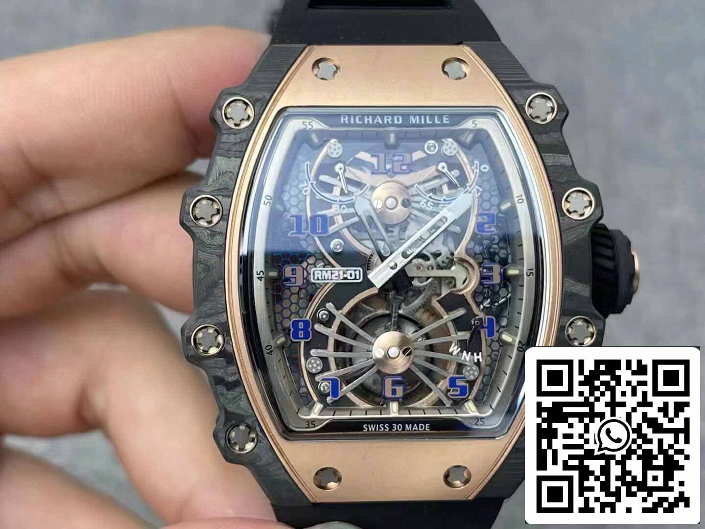 Richard Mille RM21-01 1:1 Best Edition RM Factory Tourbillon Skeleton ...