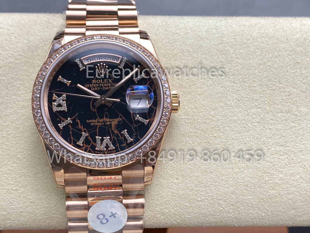 Rolex Day Date M128345RBR-0044 Rose Gold 1:1 Best Clone 8+ Factory Cou ...