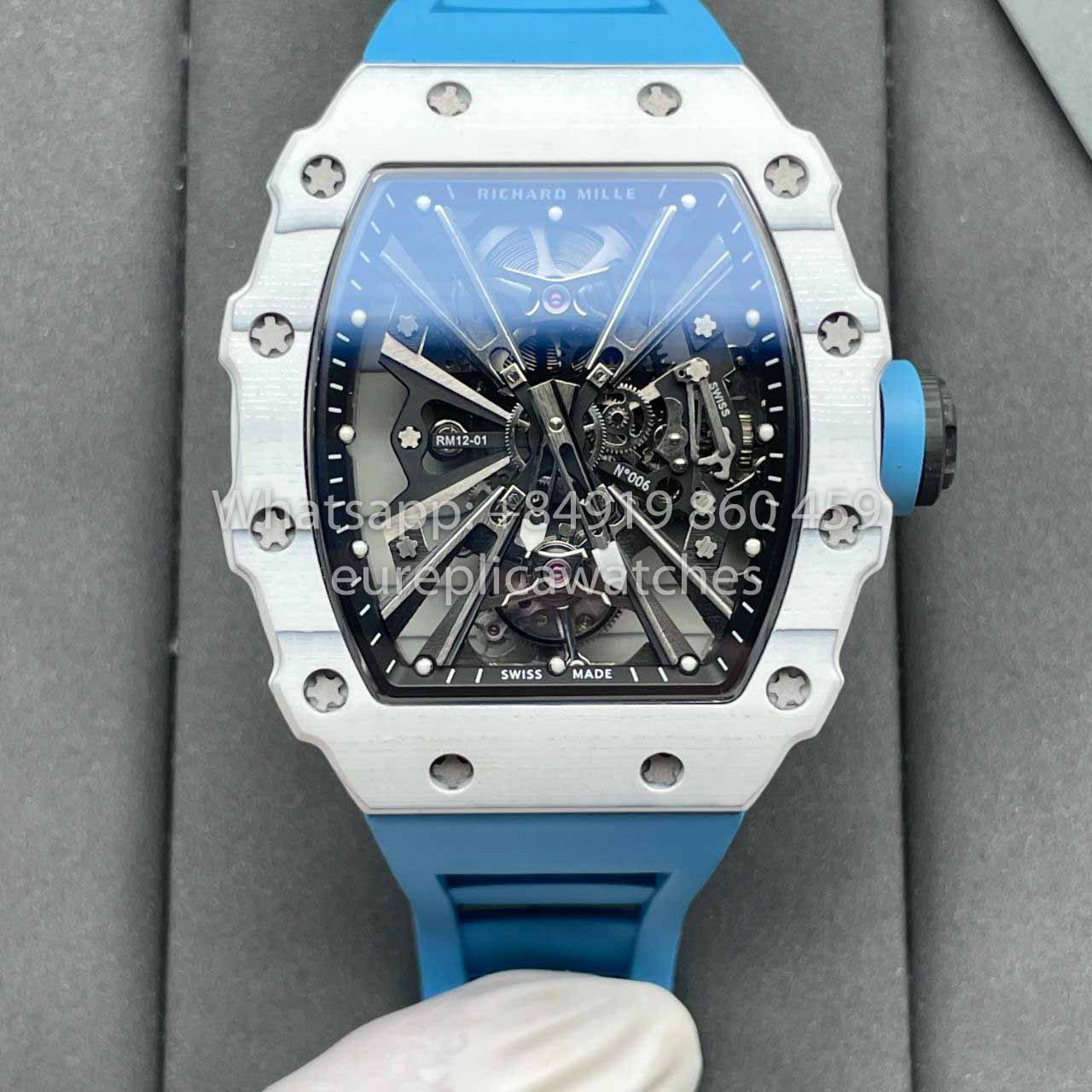 Richard Mille RM12-01 Tourbillon 1:1 Best Edition RM Factory Blue Stra ...