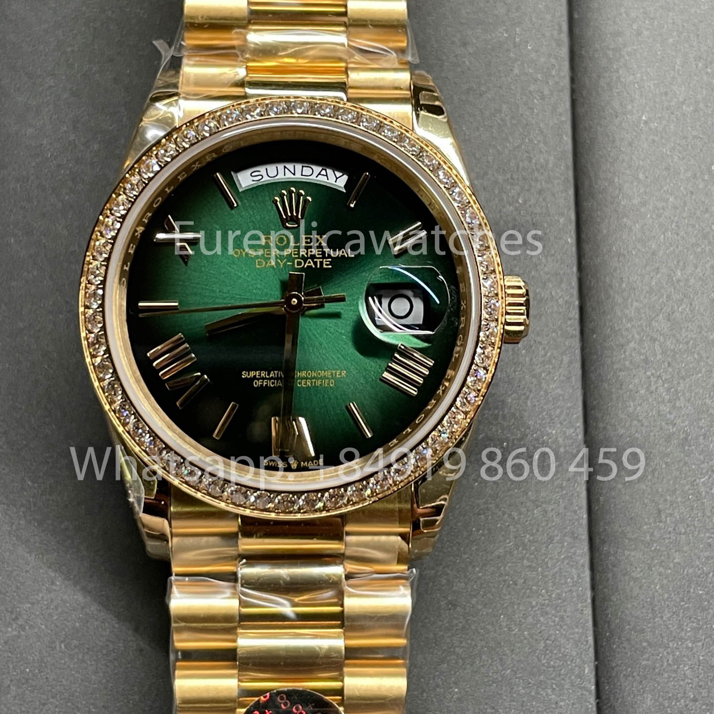 Rolex Day Date 128238-0118 Bezel Diamond 1:1 Best Clone 8+ Factory Cou ...