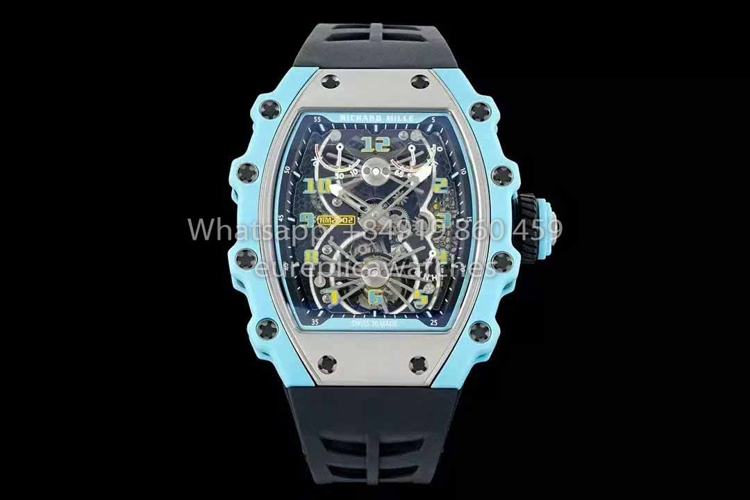 Richard Mille RM21-01 Blue Tiffany Tourbillon Watch 1:1 best Clone RM ...